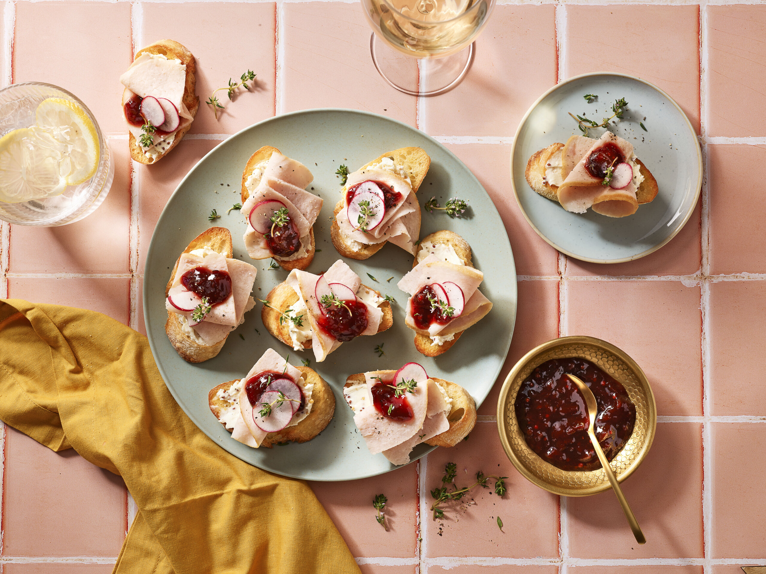 Smoked Turkey and Beetroot Brushcetta